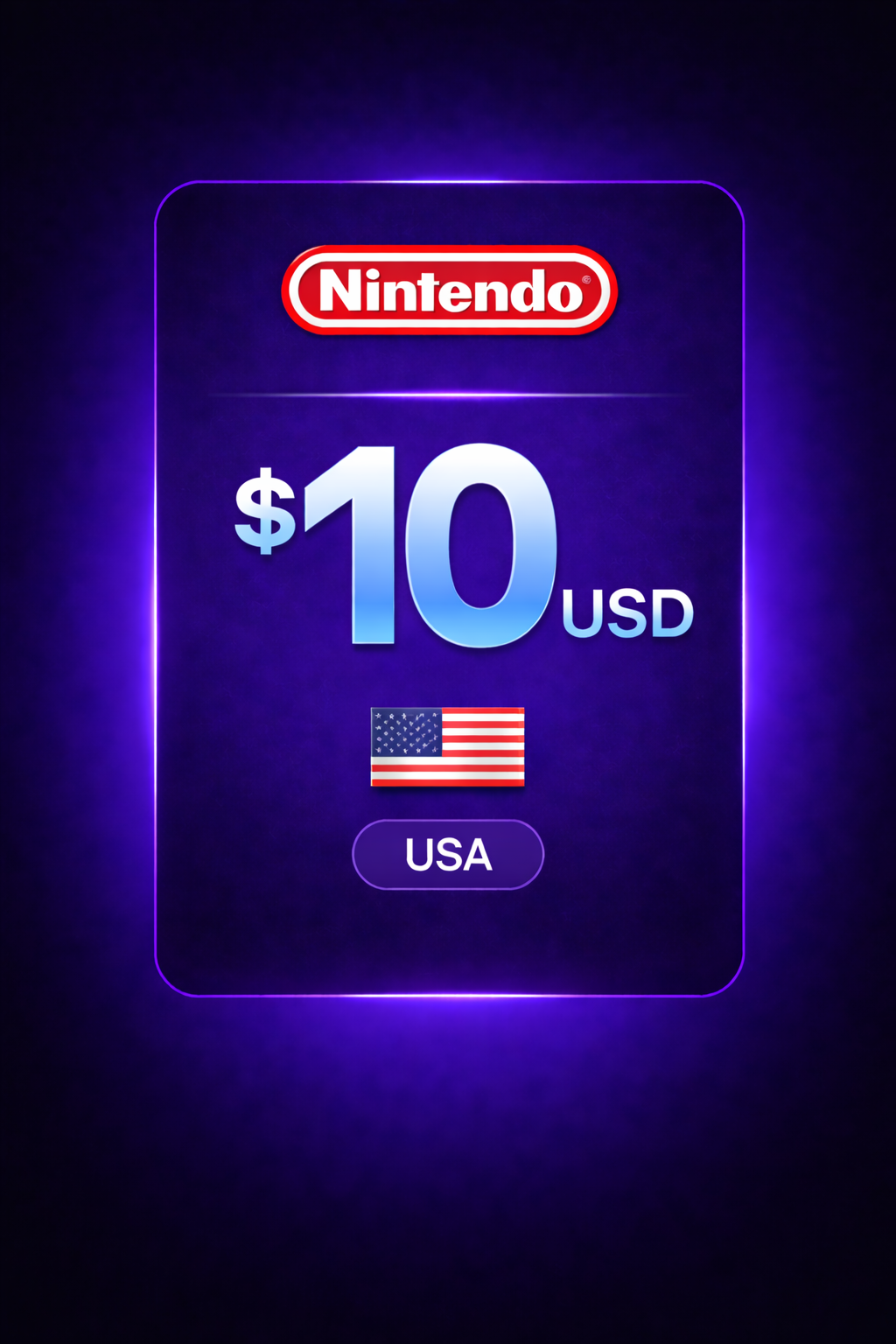 Карта пополнения Nintendo eShop, 10$ (долл.), регион США, код активации, гифт-карта