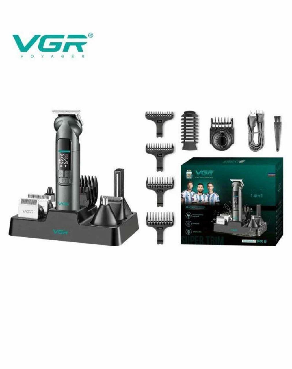 Триммер для стрижки волос VGR V-096. усов и бровей, носа и ушей. Набор для ухода за волосами 14 в 1