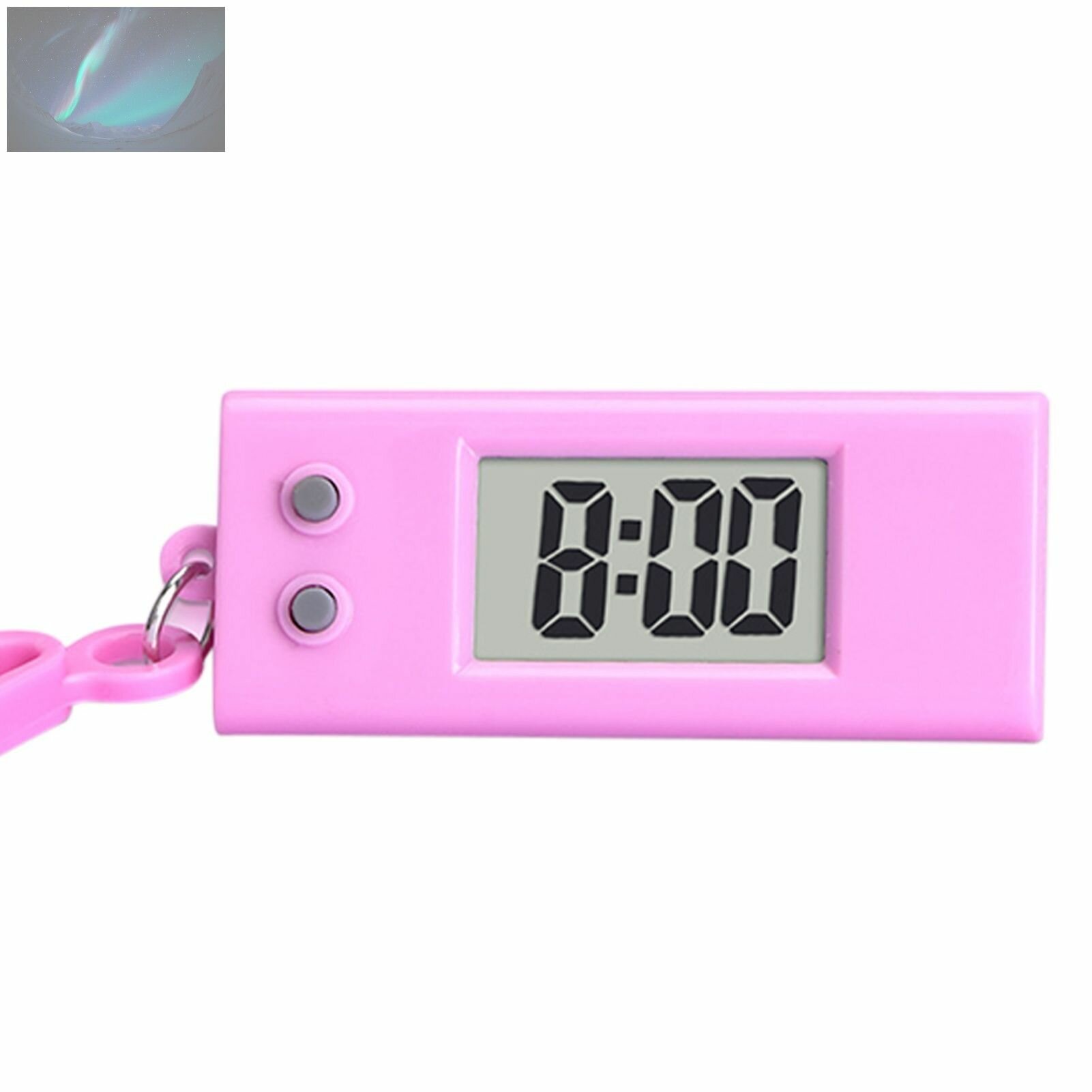 Мини-часы-брелок с цифровым LCD-дисплеем, бесшумные для экзаменов — брелок для ключей, сумки, 52×22×20 мм, AG3