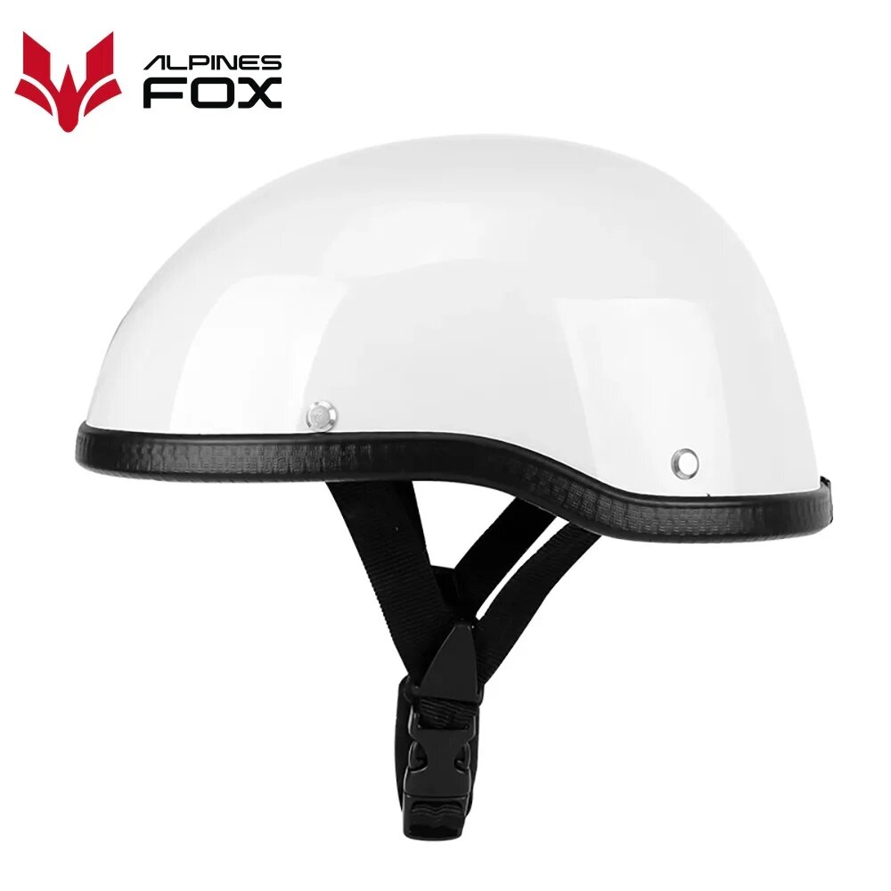 Белый винтажный мотошлем Alpine Fox DOT, унисекс