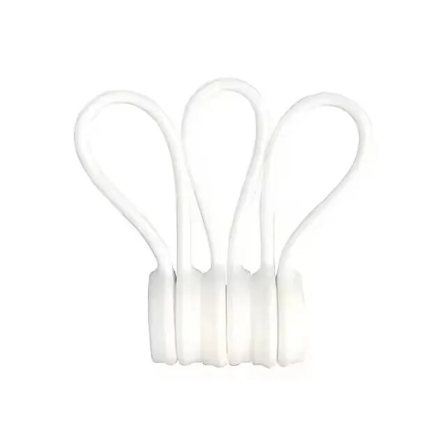 Силиконовые магнитные стяжки для кабелей, White 3pcs