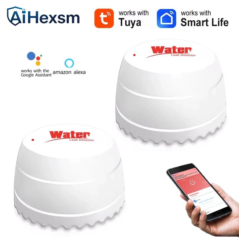 Tuya Wi-Fi детектор утечки воды 2PCS