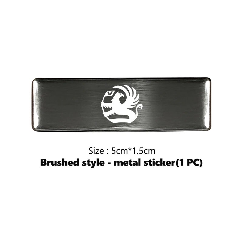 Металлическая наклейка Vauxhall, 5x1.5см, VOX-01W-brushed