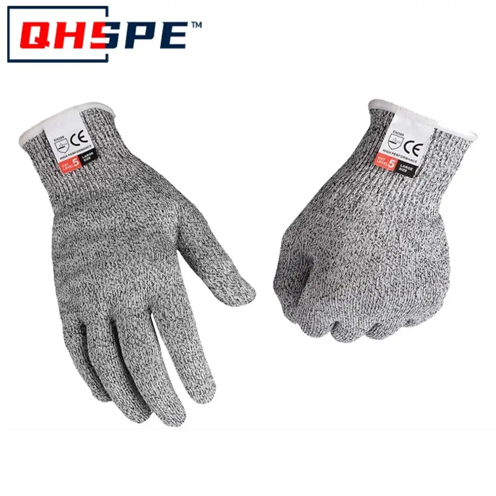 Защитные перчатки HPPE, противорезные, класс 5, 1 пара