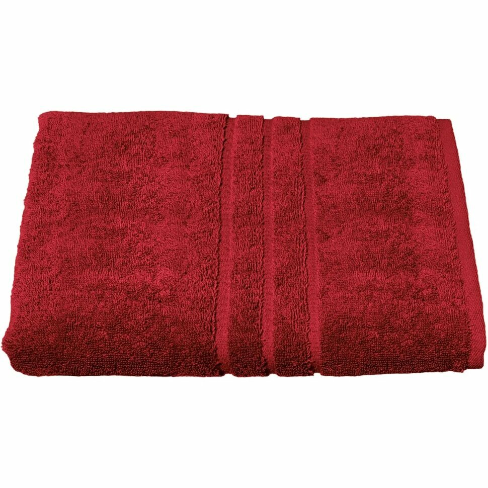 Полотенце махровое Luscan/бордюр 450г/м2, 70х140, бордо, 2111705