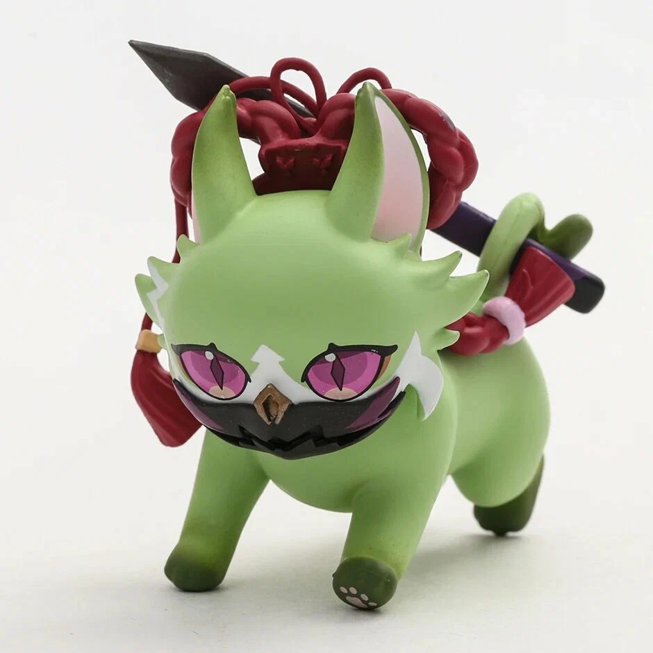 Фигурка Genshin Impact Wanderer, черный кот в коробке, зеленый,1