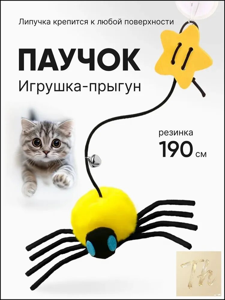 Эксклюзивная дразнилка Паук для кошки на резинке