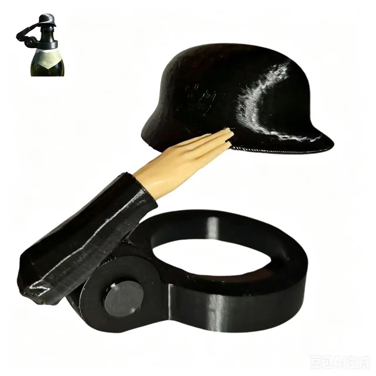 Пластиковый военный шлем для пивной бутылки 3pcs, black