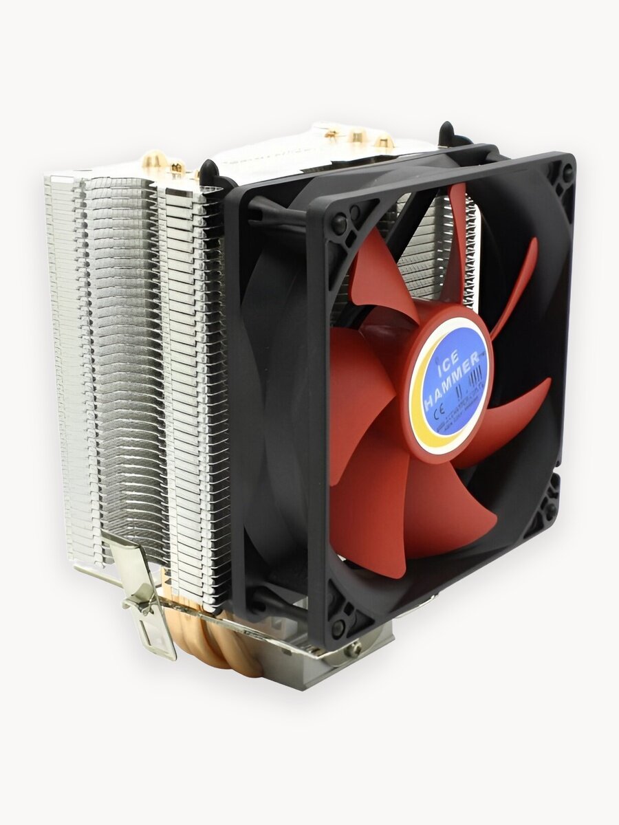 Кулер для процессора Ice Hammer IH-4366, Top-Flow, TDP 125W, 140x140 мм, черный/красный (IH-4366)