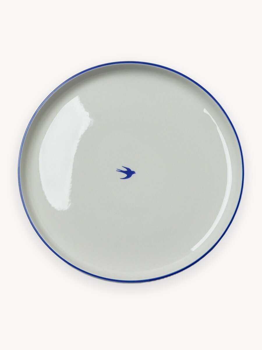 Тарелка обеденная «Ласточка» керамическая, 20 см, плоская, белая