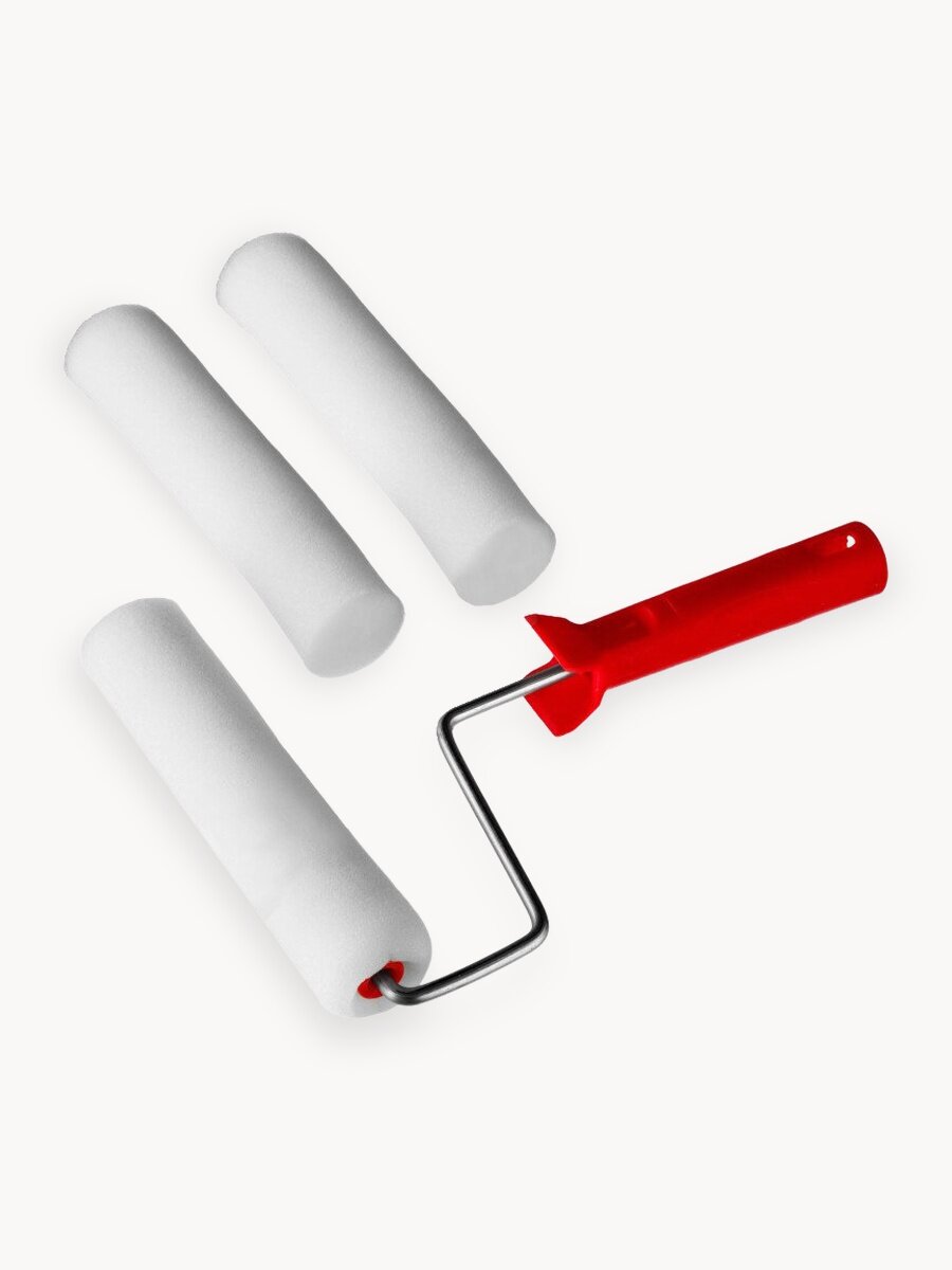 Валик поролоновый 180/42мм, D6 для лаков, клеев, красок на водной основе (в комплекте 2 сменные шубки)