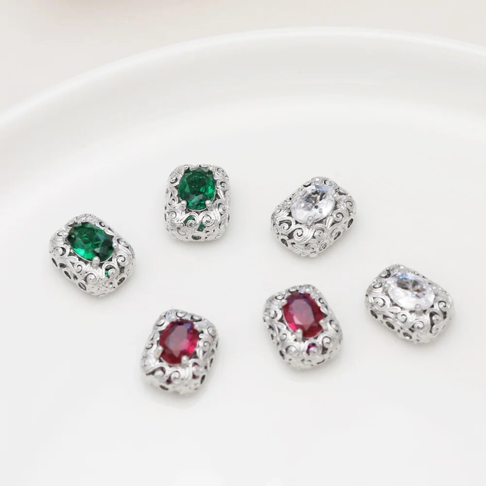 Фурнитура для браслетов Cordial Design сердечки медные 20 шт. Изумрудный, Platinum Mix