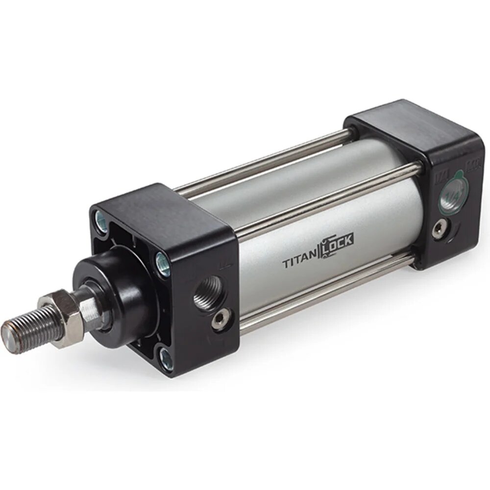 Пневмоцилиндр TITAN LOCK серии SC 80x50 TLP-PC80X50SC двустороннего действия, алюминиевый корпус, демпферная шайба