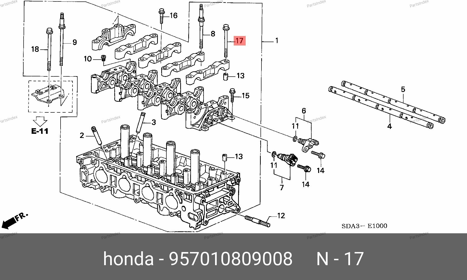 Болт металлический HONDA 957010809008, для легковых автомобилей, 1 шт