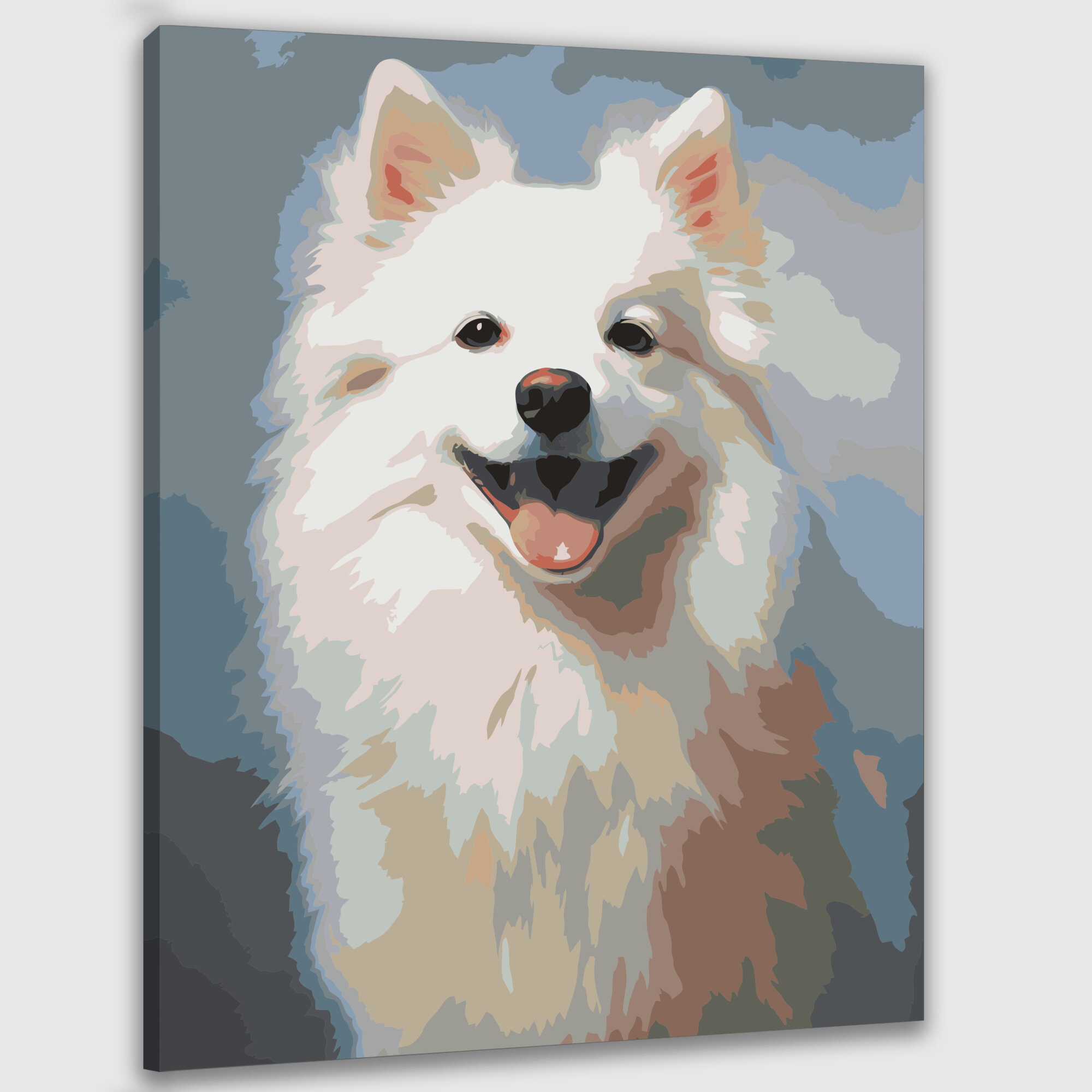 Картина по номерам 40x50 см, картина маслом, пес шпиц, выразительные глаза, любовь, преданность, связь, цвета, мазки