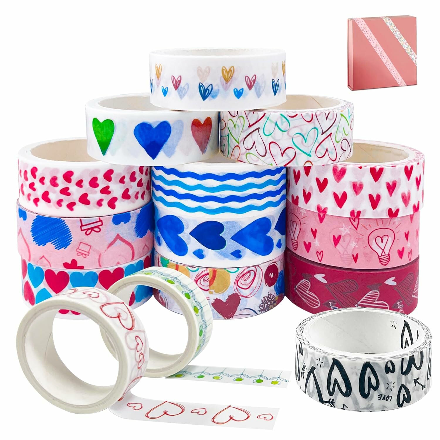 15шт Декоративный бумажный скотч, подходящей для украшения альбомов, поделок, подарочной упаковки