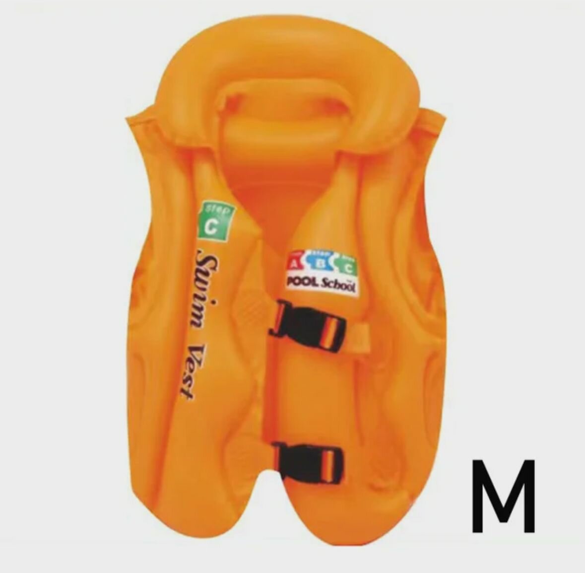 Надувной плавательный спасательный жилет, оранжевый, размер M