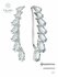 Серьги клаймберы TALANT, серебро, 925 проба, родирование, фианит, , серебристый