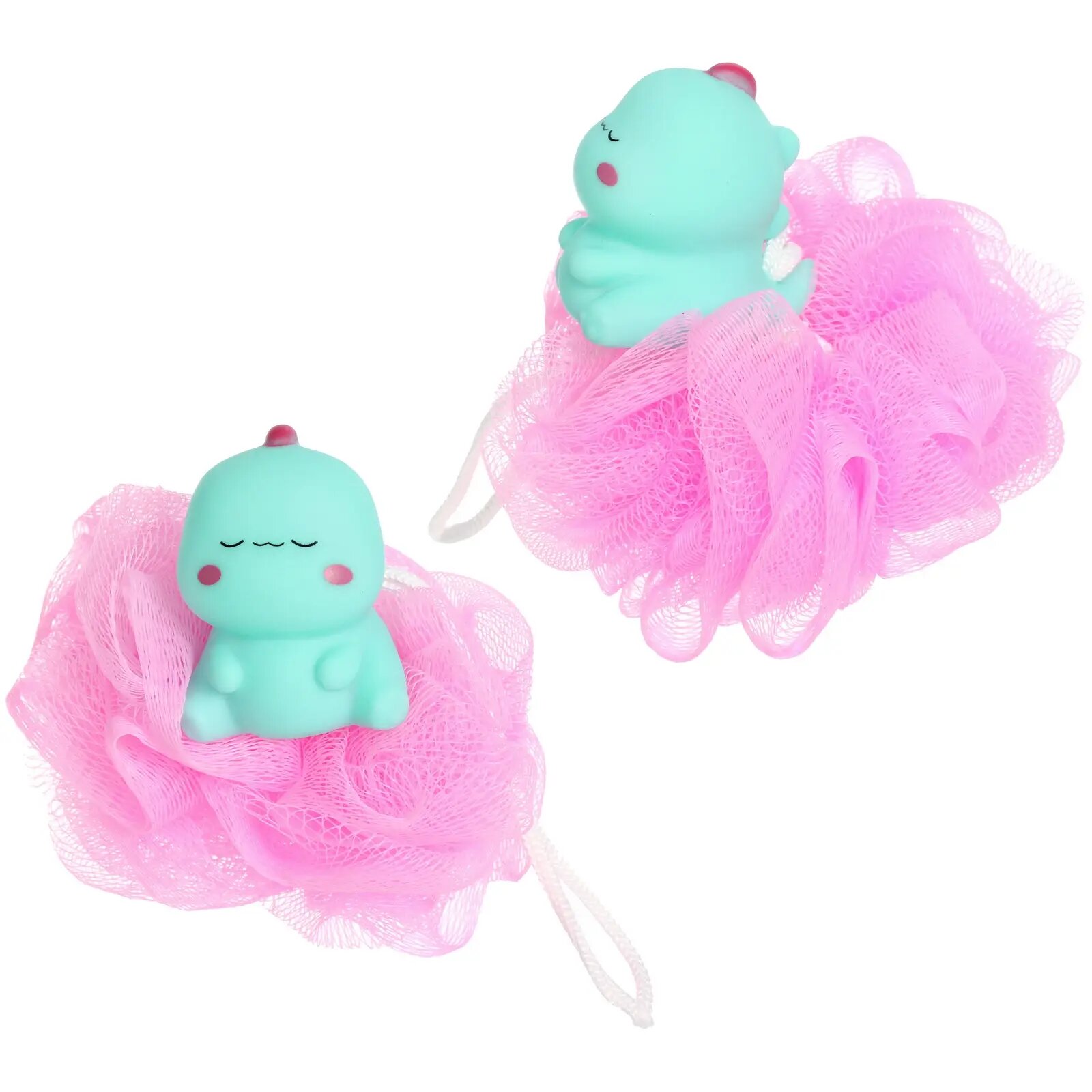 Мочалка-шар для тела детская «Baby Boom - Дино Флаппи», розовая, d-11см