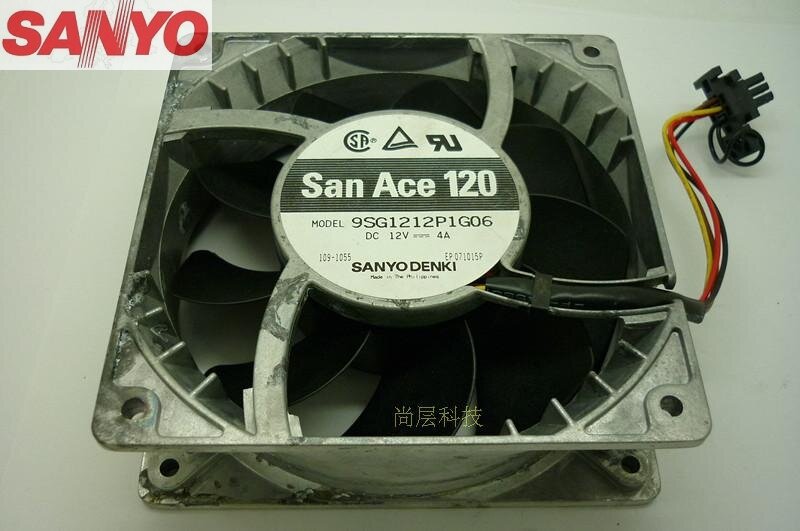 SANYO 12V 4A 9SG1212P1G06 cpu cooler heatsink axial Вентилятор охлаждения 12038 120x120x38mm 12cm