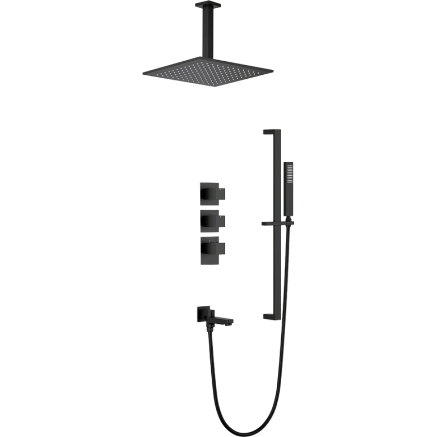 Душевой комплект Timo Selene SX-2239/03SM С внутренней частью, с термостатом, матовый черный