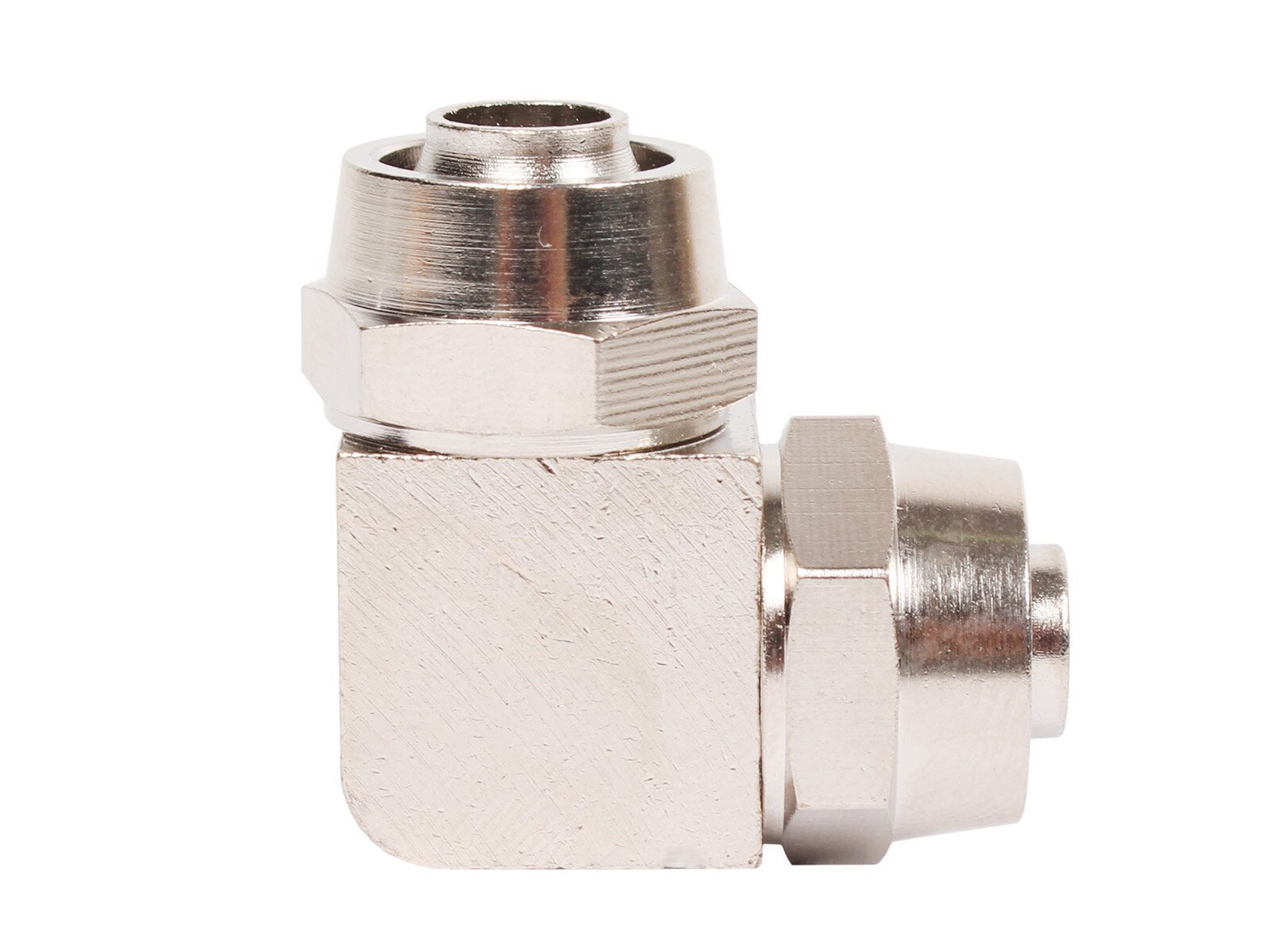 Фитинг угловой с накидными гайками KPV-12, диаметр трубки 10-12 мм