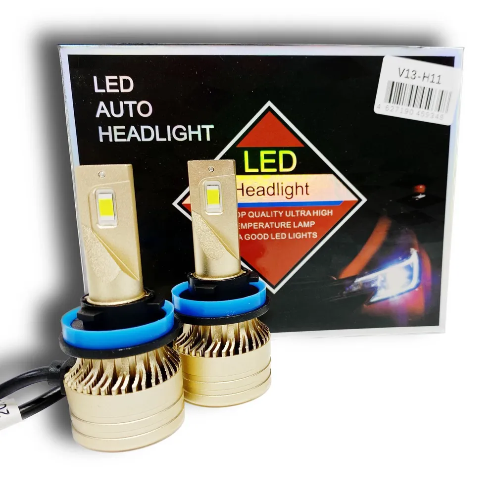 Светодиодные лампы Led V13 H11, H9, H8, 52W, 12-24V, комплект 2 шт.
