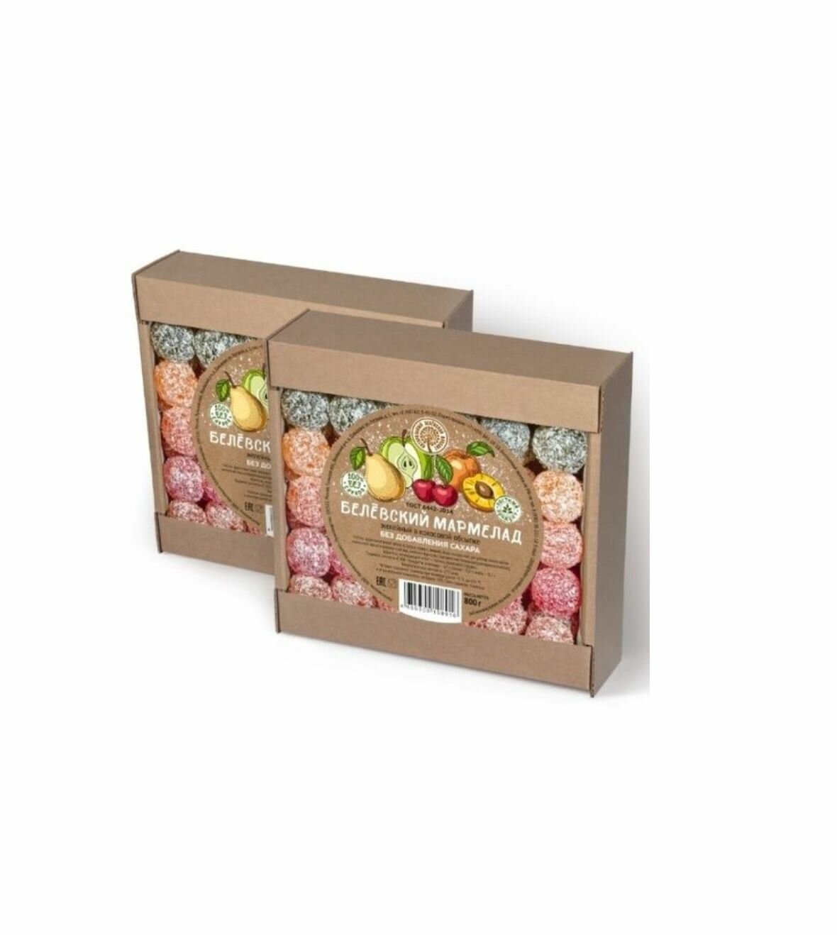 Белевский продукт Мармелад Желейный в кокосовой обсыпке набор из 2 шт по 800 гр