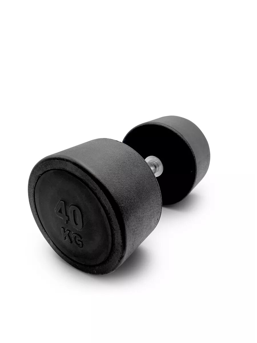 Гантель UNIX Fit про круглая обрезиненная, металлическая спортивная гантель неразборная, 40 кг, 1 шт.
