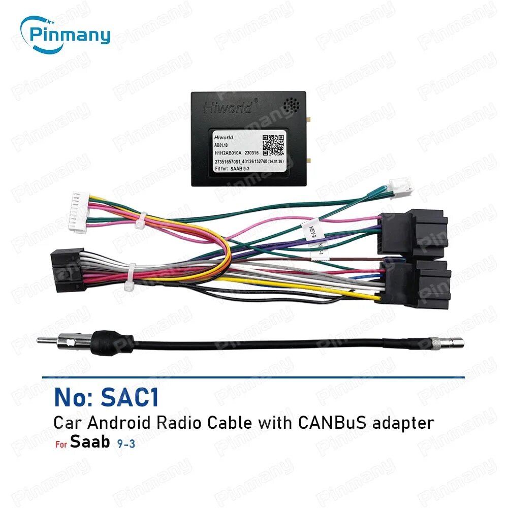 Автомобильный стерео кабельный разъем Hiworld CAN Bus декодер Android радио аксессуары жгут проводов питания адаптер SAC1 для SAAB 9-3