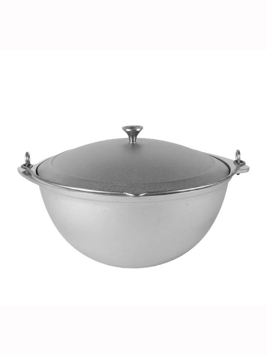 Котелок походный алюминиевый с крышкой, 7 литров, серебристый