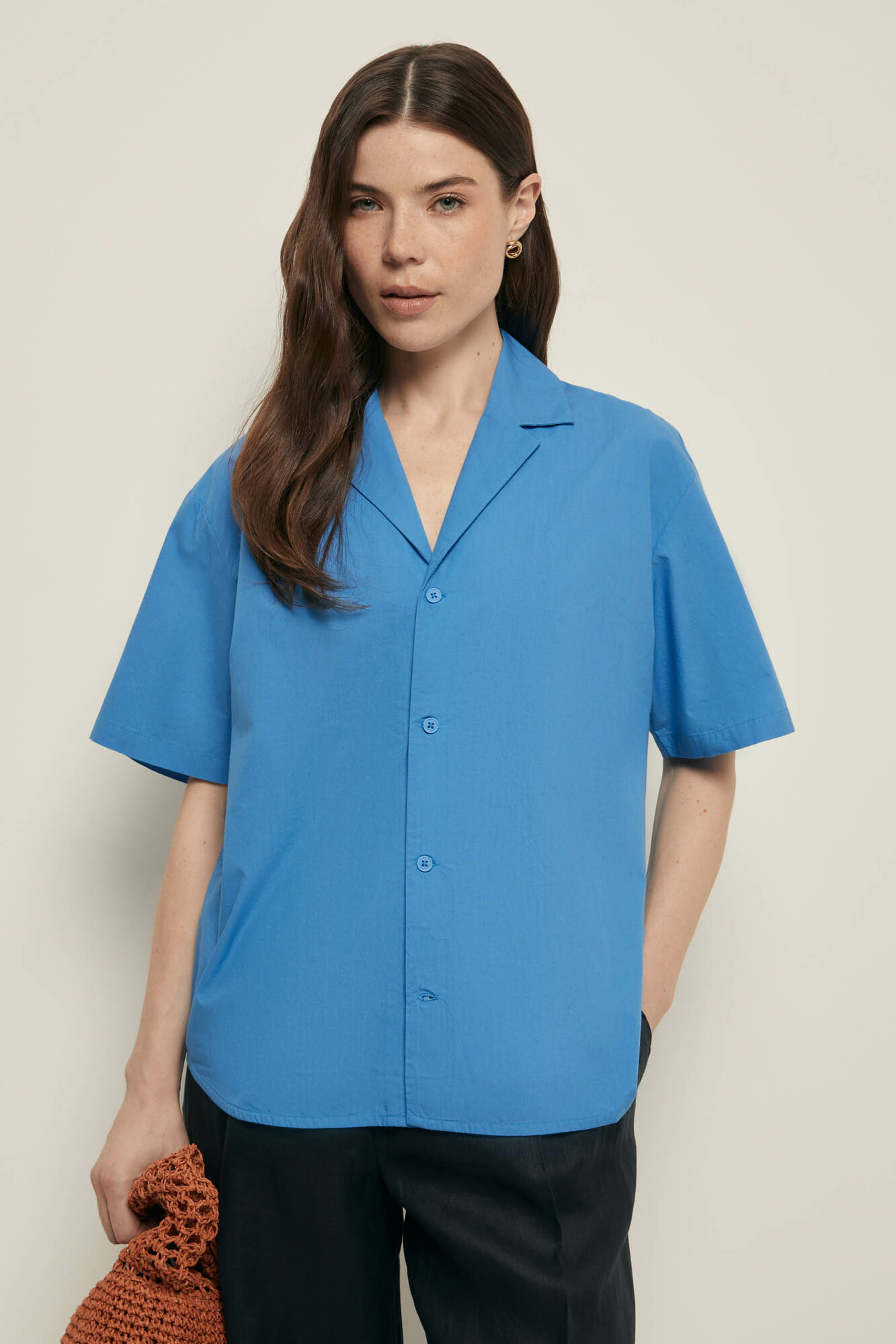 Блуза из хлопка с коротким рукавом