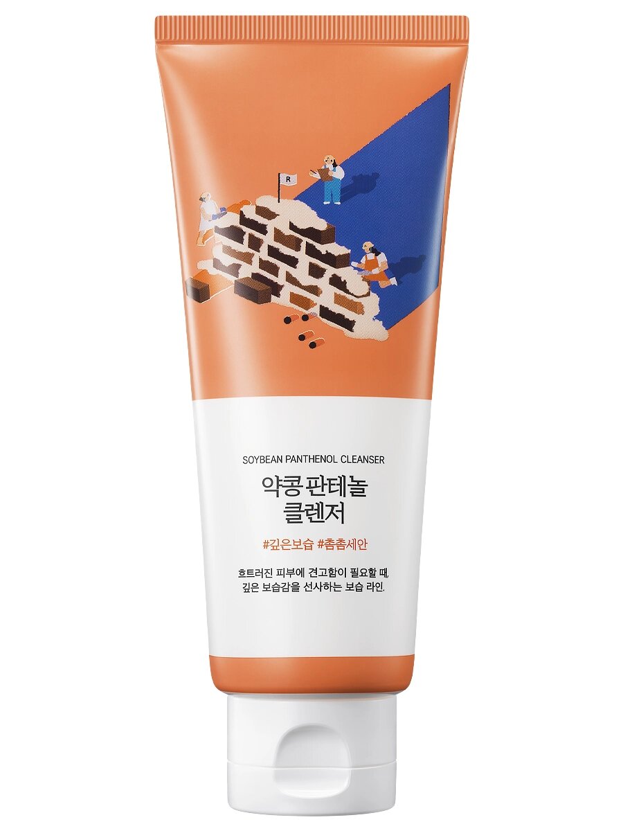 Пенка для умывания с чёрной соей и пантенолом Round Lab Soybean Panthenol Cleanser 150 мл