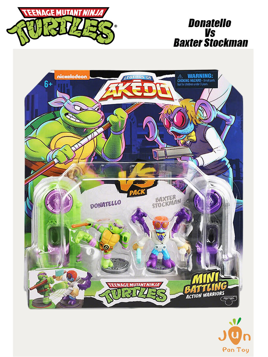 Мутанты Ниндзя Черепашки, Moose Legends of Akedo Teenage Mutant Ninja Turtles Mini Battling Donatello Vs Baxter Stockman / Боевой набор персонажей детского аниме с моделями персонажей и контроллерами