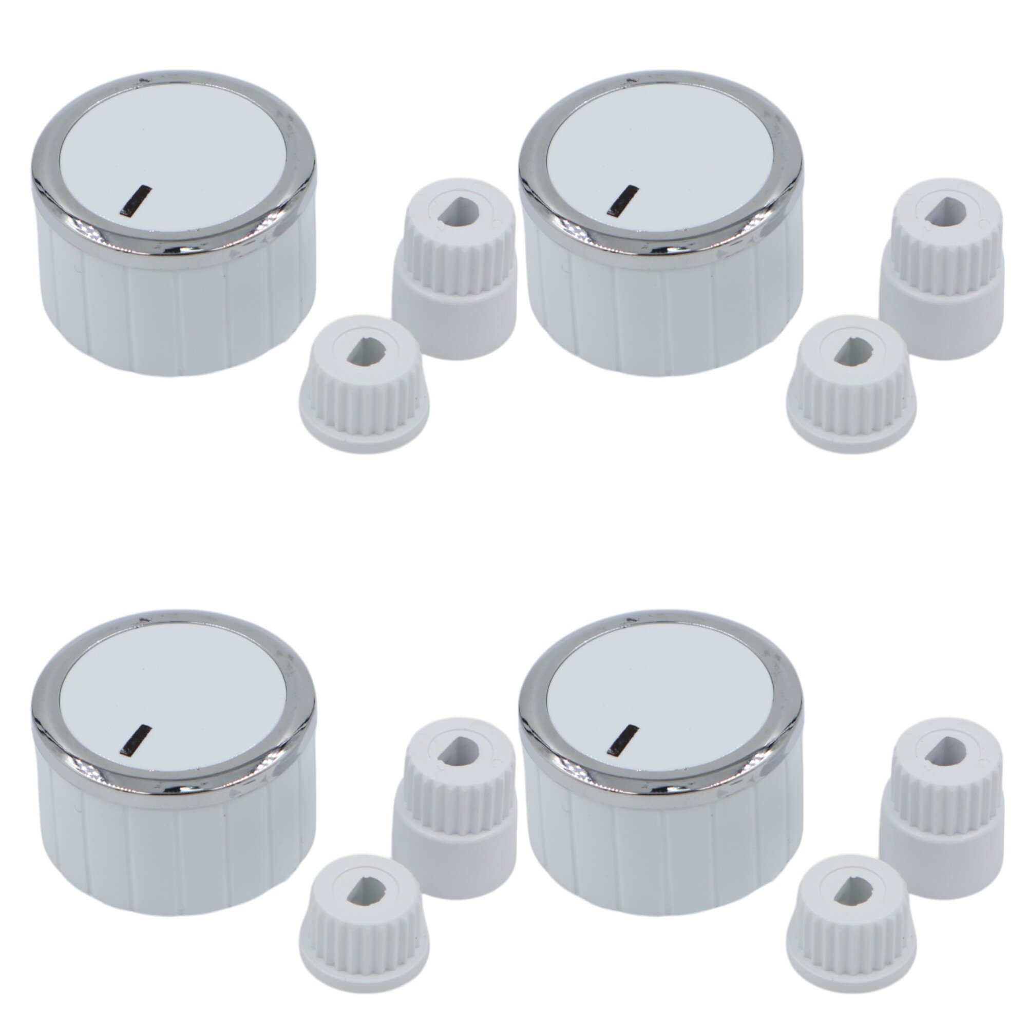 Ручки управления Rephon RHP110, для плиты, белые/хром, комплект 4 шт