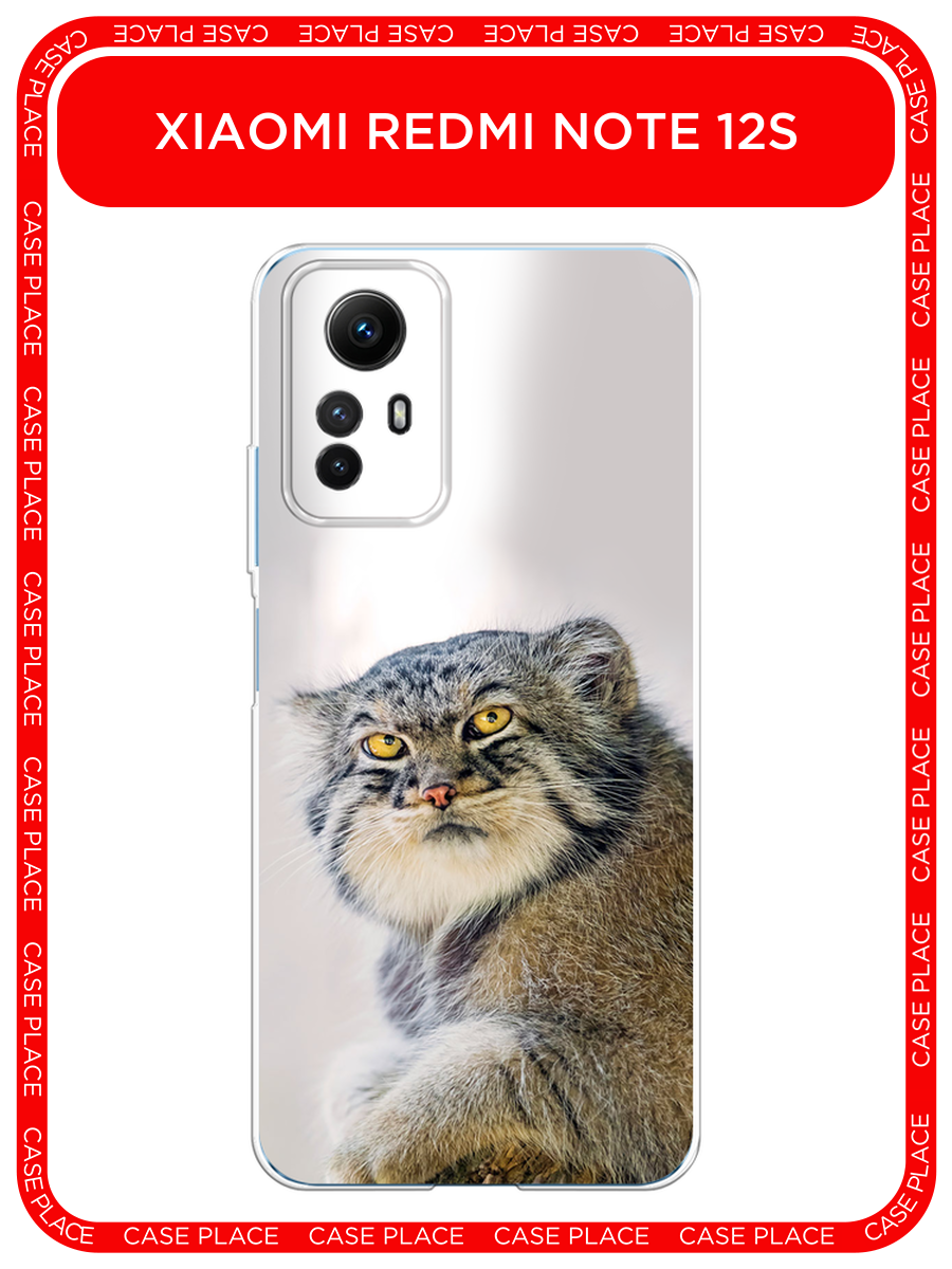 Чехол на Xiaomi Redmi Note 12S / Сяоми Редми Нот 12S с принтом Кот манул 1