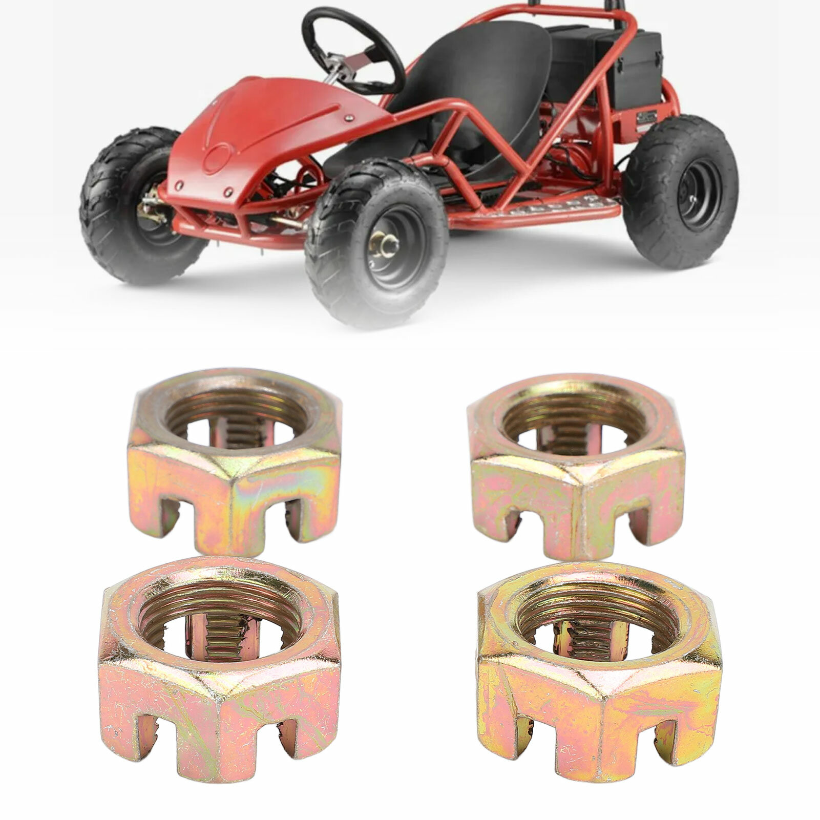 4 шт. 20 мм ступица колеса ось корончатая гайка стальной сплав мощная производительность для 150 куб. см 250 куб. см квадроцикл внедорожный мотоцикл ATV