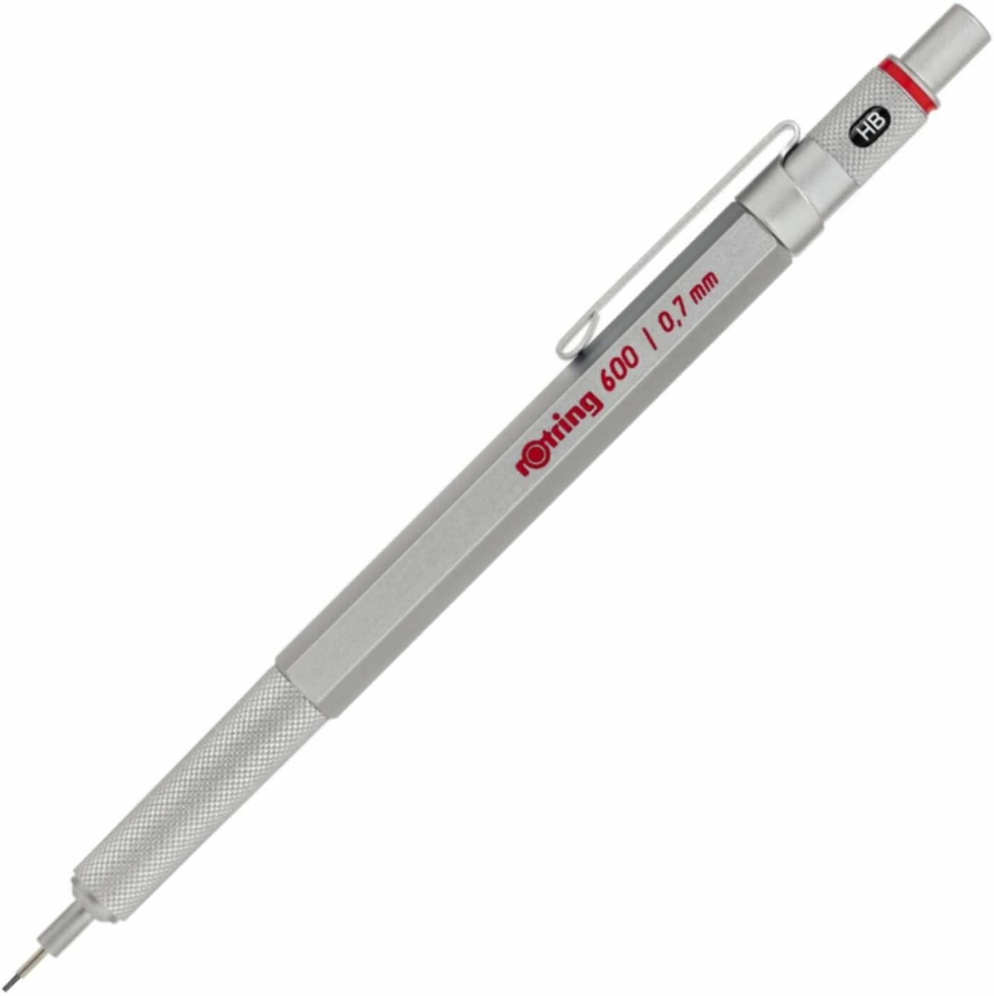 Механический карандаш Rotring 600, Универсальный серебристый карандаш 0,7 мм