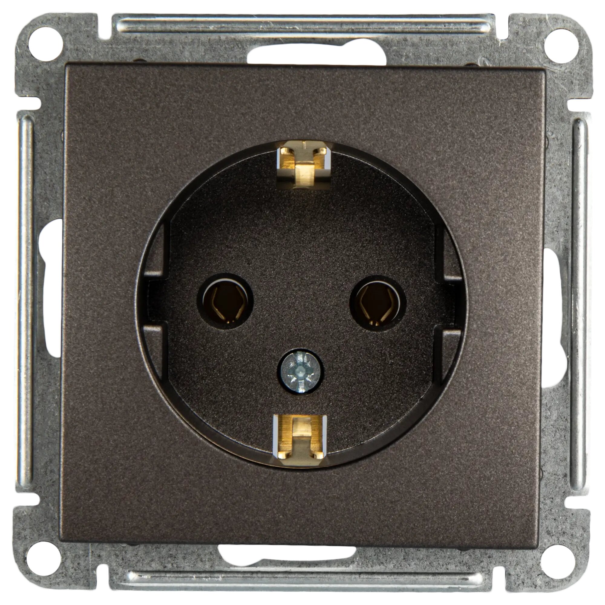 Встроенная розетка Systeme Electric W59 Deco с заземлением, графит