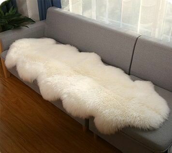 Шкура овечья натуральная, шкура на пол, коврик, накидка на диван,75*200cm