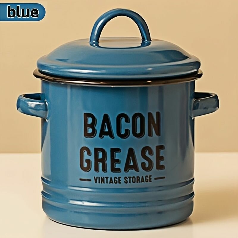 Ретро эмалированный масляный контейнер с крышкой большой объем идеальное украшение сельской кухни и подарок для любителей готовить