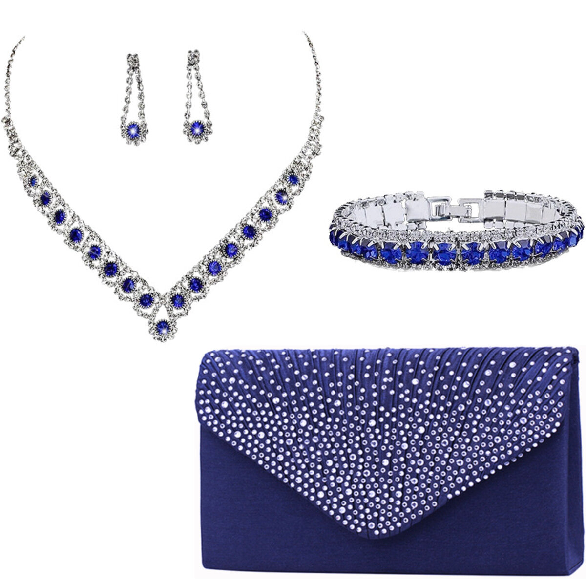 Комплект бижутерии: браслет, серьги, колье