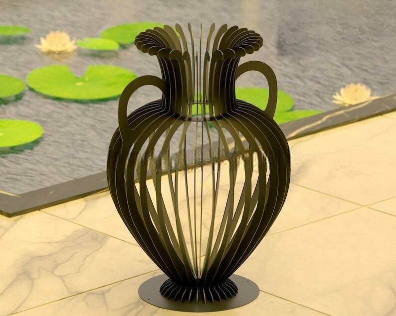 Декор для дома и улицы из металла, напольный декор - Амфора №21 (1 шт)