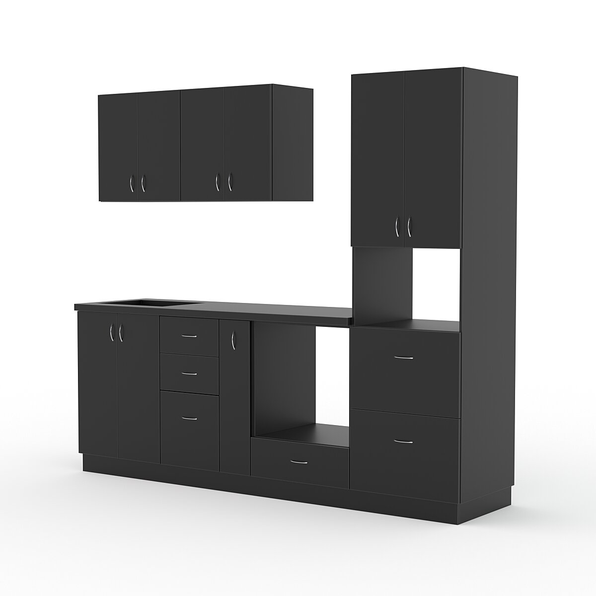 Кухонный гарнитур со столешницей 38мм №3, Черный. Производитель товара - компания Westcom.