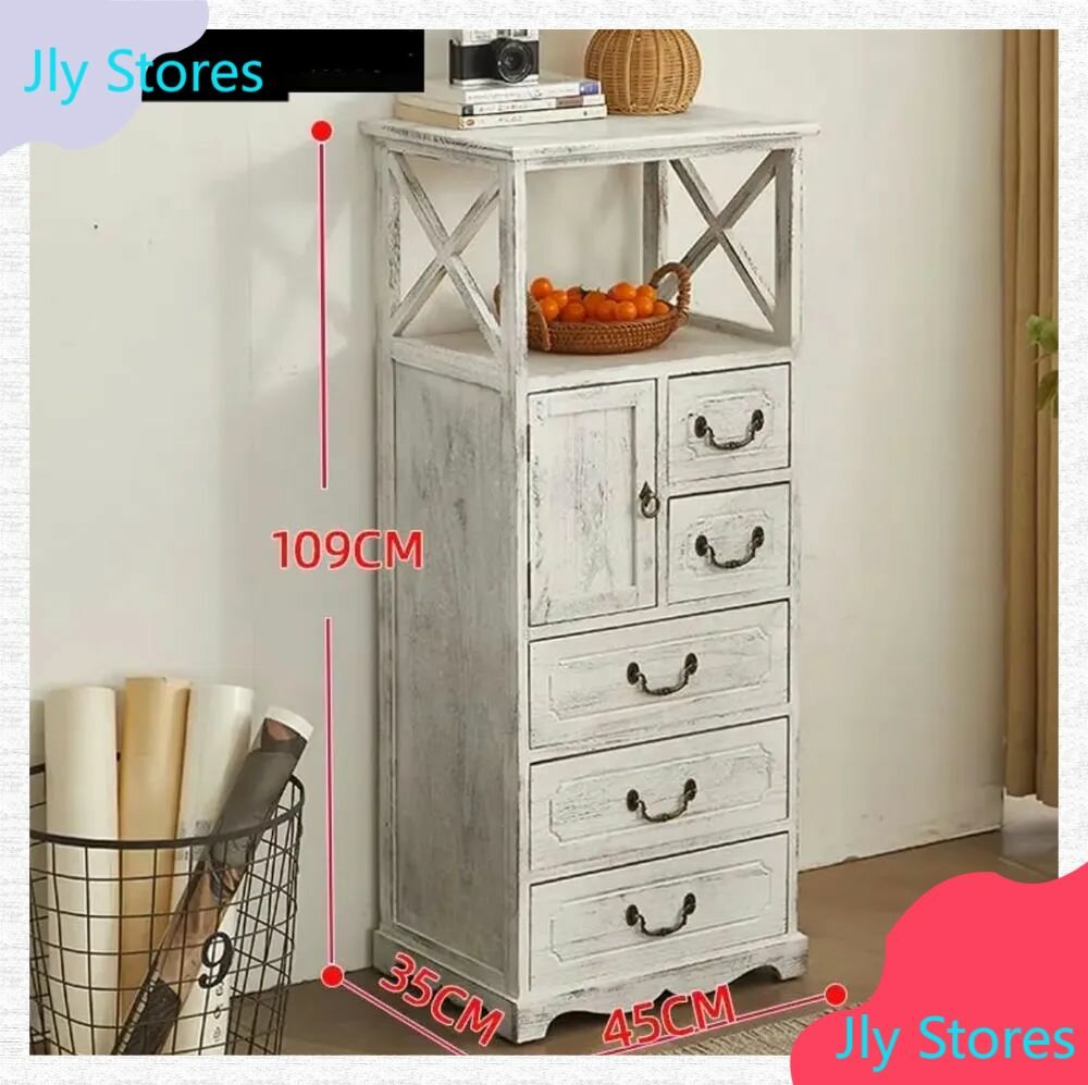 Комод из цельного дерева, простое хранение в стиле ретро, многослойный