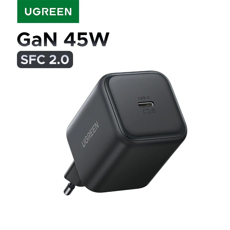 UGREEN 45 Вт GaN Зарядное устройство PD3.0 Быстрое зарядное устройство PPS QC3.0 Quick EU GaN 45W