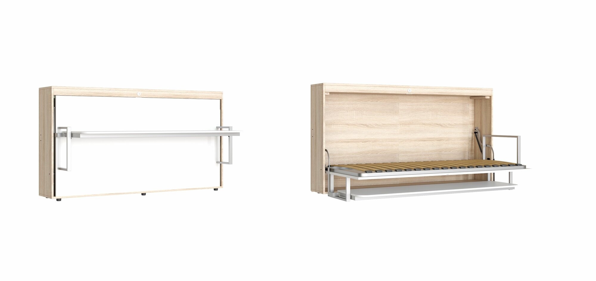 Раскладушка-кабинет Дуб Сонома светлый / Белый (Мало места)