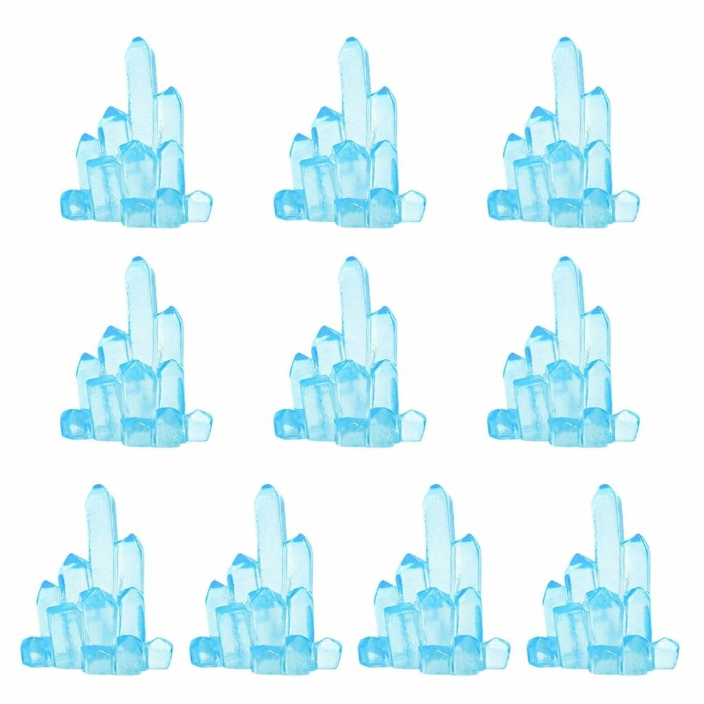 Аквариумные декорации,1 упаковка из 10 миниатюрных ландшафтных креативных поделок со светящимся кристаллом для украшения аквариума для маленьких рыбок-синий