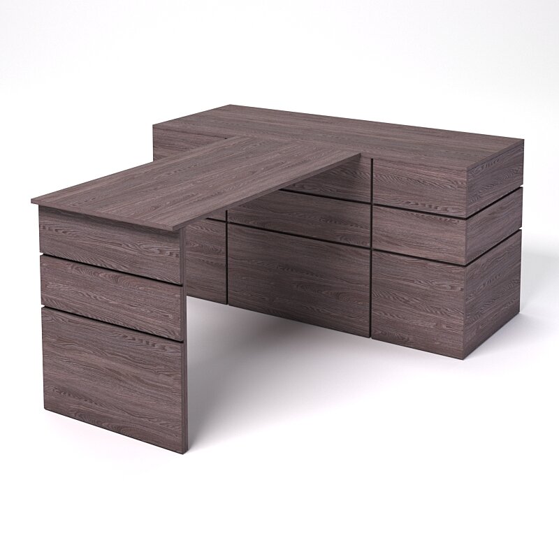 Стол руководителя №5 с приставкой брифингом, Ясень Анкор. Производитель товара - компания Westcom.