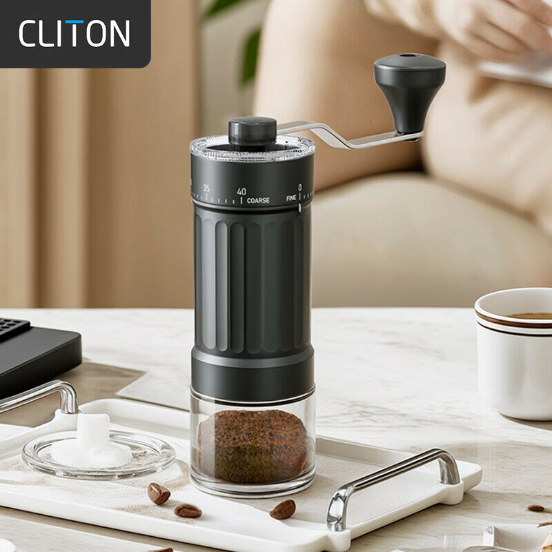 CLITON hand crank coffee bean grinder external gear coffee bean grinder hand grinder manual portable coffee machine automatic grinding powder machine